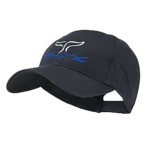 e4Hats.com Whale Tail Outline Embroidered Cap - Navy OSFM