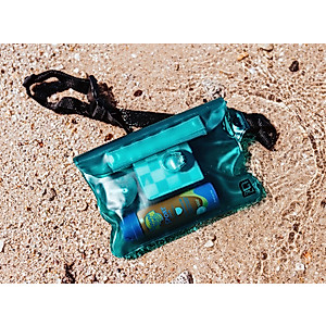 GILI 2-Pack Waterproof Pouch, Screen Touch Sensitive Waterproof Bag with Adjustable Waist Strap - Keep Your Phone and Valuables Dry - Perfect for Paddle Boarding (Clear/Black)