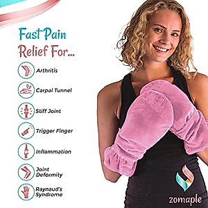 Zomaple Microwavable Mittens and Heated Gloves for Arthritis Hands – Hand Warmers for Arthritis Using Moist Heat Therapy – Pain Relief for Raynaud's, Stiff Fingers & Carpal Tunnel (Lavender)