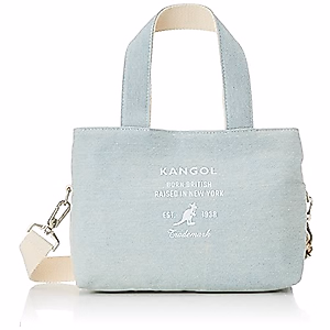 KANGOL(カンゴール) Thick Cotton Canvas 2-Way Shoulder Bag, 3 Rooms, M, Blue (Denim)