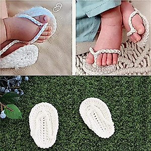 5PCS Newborn Photography Outfits, DISTART Baby Hooded Plush Towel Cotton Bathrobes Bath Outfit with Slippers Photo Props for Toddle Infant Girls and Boys Shower Shoot Gift (White), 0-6 Months