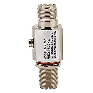ASHATA Coax Surge Protector, BL-1000 1-1.2GHz 200W 50 Ohm Arrester with PL259 Female/UHF Female/SO239/M Female Interface