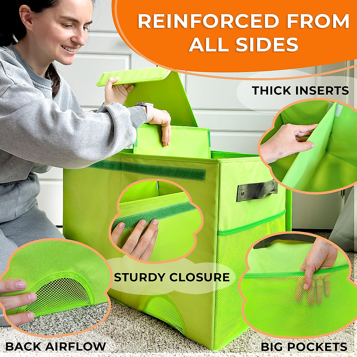 QUOKKA Toy Storage Box Unicorn, Toy Storage Box Turtle & Toy Storage Box Dino Playroom Organizers