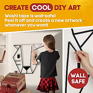 kipod Wooden Art Tracing Projector Drawing Kit for Kids with Washi Tape Wall Decor Stickers. Draw, Project and Trace DIY GrafiTape Toy. Cool Art and Craft Gift Ideas for Girls and Boys Ages 6-12