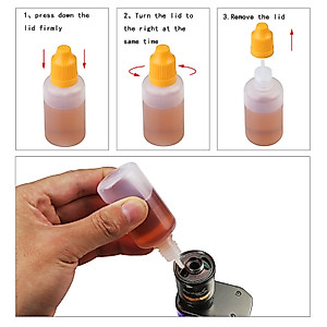 Dropper Bottles,KAKOO 12 Pcs 30ml Plastic Squeezable Liquid Bottle with Childproof Cap,Thin Tip,Funnel,Measuring Cup,Pipette for E-liquids DIY Craft