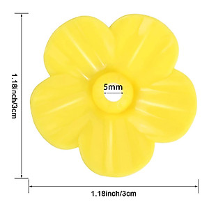 Hummingbird Feeders Replacement Flowers, Feeding Ports Replacement Bird Feeder Replacement Parts for Hummingbird Feeder Hanging Feeder (Yellow,16 Pieces)