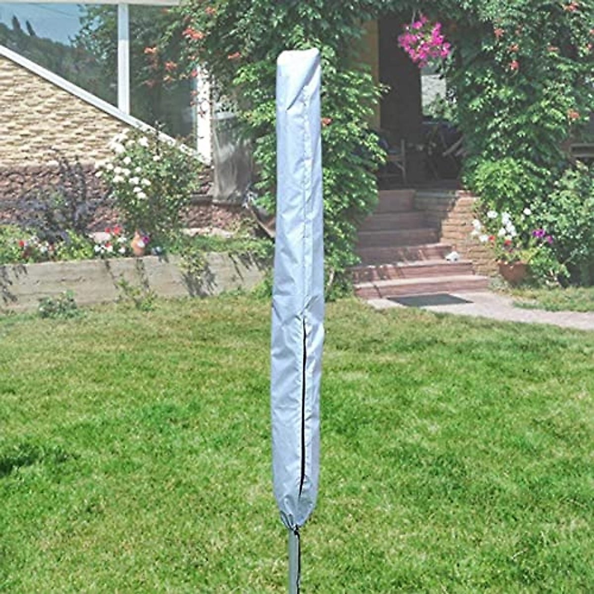 Premium Waterproof Rotary Airer Cover,Clotheslines Cover with Zipper and Drawstring,Umbrella Drying Rack Protective Cover,Oxford Fabric Washing Dryer Line for Outdoor Garden Courtyard Black