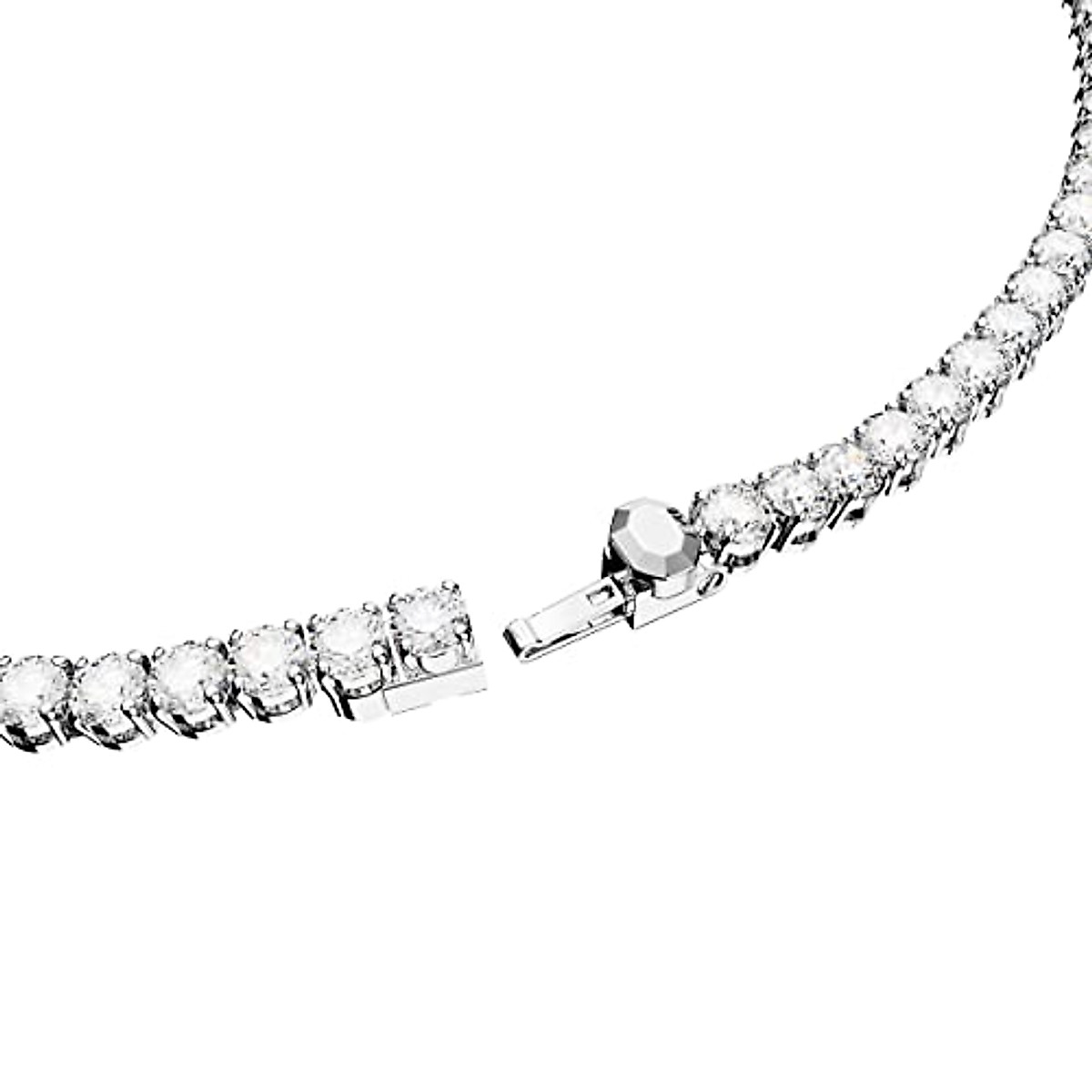 Swarovski Matrix Tennis Necklace with Clear Crystals on a Rhodium Finished Setting, Part of the Swarovski Matrix Tennis Collection