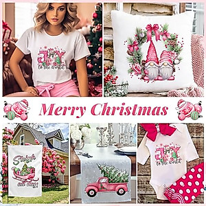 Loozykit Iron on Decals for T Shirt Washable Heat Transfer Vinyl Stickers Theme Iron on Patches Iron on Stickers for DIY Clothing Bag Hat Pillow Craft Decorations (Christmas- 12Pcs)