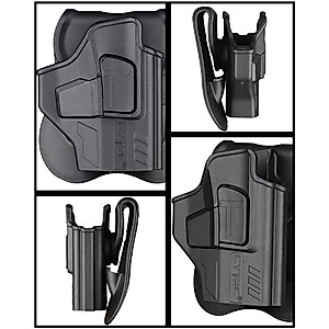 Taurus GX4 Holster, OWB Holster for Taurus GX4 9mm Luger Micro-Compact - Adjustable Tension & Cant | Index Finger Released | Autolock | Outside Waistband Carry | Matte Finish - Right Handed