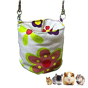 Oncpcare Bucket Shape Hamster Sleeping Bag, Winter Warm Cozy Sugar Glider Hammock, Small Pet Cage Accessories Hanging Bed for Parrot Sugar Glider Rat Hamster