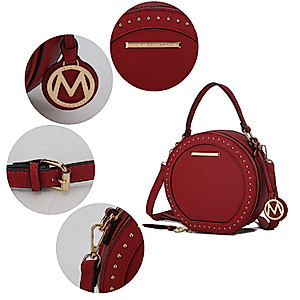MKF Collection Circle Crossbody Bag for Women, Designer Lady Purse Round Messenger