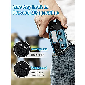 Bousnic Dog Shock Collar 2 Dogs (5-120Lbs) - 3300 ft Waterproof Training Collar for Dogs Large Medium Small with Rechargeable Remote, Beep (1-8) Vibration (1-16) and Humane Shock (1-99) Modes