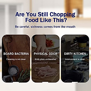 Smart Cutting Board and Knife Set with Stand, Knife Block Holder, Self Cleaning Chopping Board for Kitchen/Outdoor Camping, 4 Knives, 2 Color Chopping Boards, USB/Solar Charging, Portable and Clean