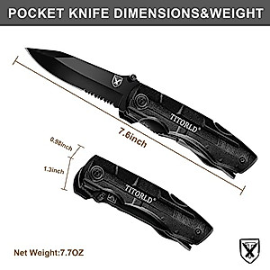 Titorld Gifts for Women Men, Pocket Knife Multitool, Christmas Stocking Stuffers, Unique Camping Hunting Fishing Birthday Gift Ideas for Husband Him Boyfriend, Cool Gifts