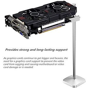 Graphics Card GPU Brace Support, Video Card Sag Holder Bracket, GPU Stand, Anodized Aerospace Aluminum (Silver)