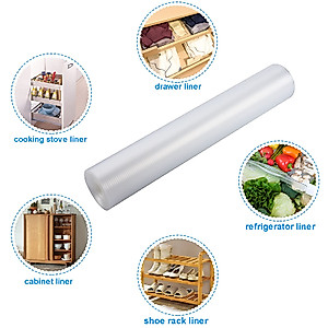 Shelf Liner 17.5 Inches x 20 FT, Non Adhesive Cabinet Liner, Double Sided Non-Slip Drawer Liner，Cupboard Liner，Washable Refrigerator Mats for Pantry Cabinet, Kitchen Drawer, Bathroom Shelves,Shoe Rack