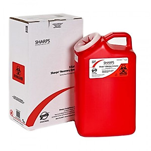Sharps Compliance 13000-008 Sharps Recovery System 3 gal Needle Disposal Container, English, 15.34 fl. oz., Plastic, 1 x 1 x 1