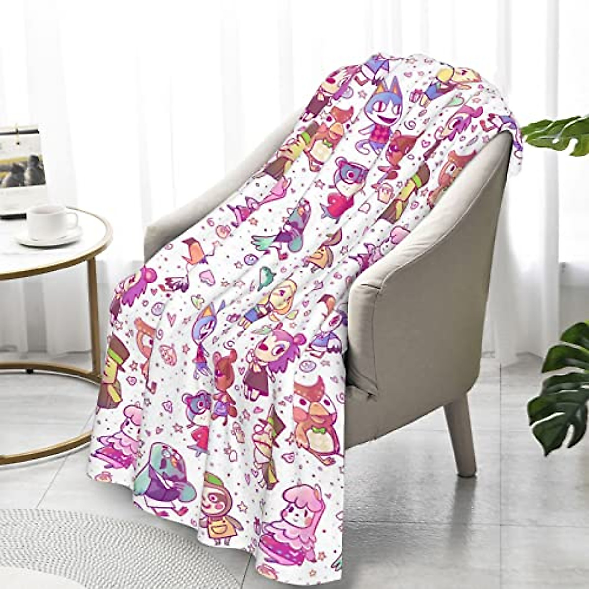 Animal - Cro-ssing Fleece Blanket - All Season 300GSM Lightweight Plush Fuzzy Cozy Soft Flannel Throw Blanket for Bed Sofa Couch Travel Camping 30x50 inches