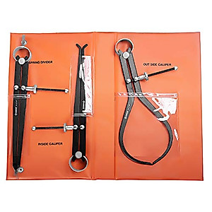 Groz 01493 8" Caliper Set, 2 piece, Inside and Outside with Spring Divider