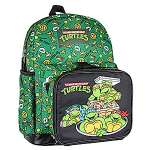 INTIMO Nickelodeon Teenage Mutant Ninja Turtles Got Pizza? Leonardo Raphael Donatello Michelangelo 2 Pc Lunch Box Backpack Set