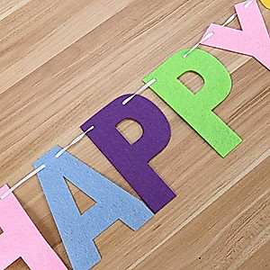 BinaryABC Happy Easter Banner Bunting Garland, Easter Decorations Party Favors Photo Prop