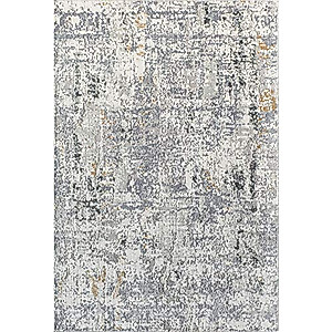 Rugs America Austin AD90A Iron White Abstract Transitional Area Rug 5'3" x 7'0"