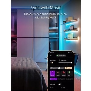 Twinkly Line Extension Kit 5ft, Magnetic and Adhesive Multicolor LED Strip, Pair It with Line Starter Kit, Compatible with Alexa, and Google Home, 16 M+ Colors, App Mapping, Black Wire