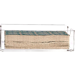 Cq acrylic Clear Napkin Holders for kitchen,Guest Towel Basket,PaperTowel Holder in Clear,Cocktail and Guest Napkin Holder,9 Inch