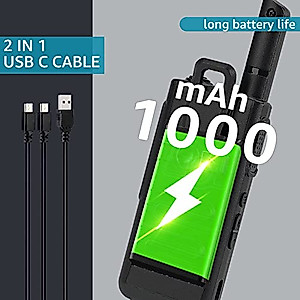 Retevis RB39 Walkie-Talkies,USB-C Rechargeable Two-Way Radios,Call Tone,Rugged,VOX Hands Free Portable 2 Way Radios for Healthcare Utility School Government(10 Pack)