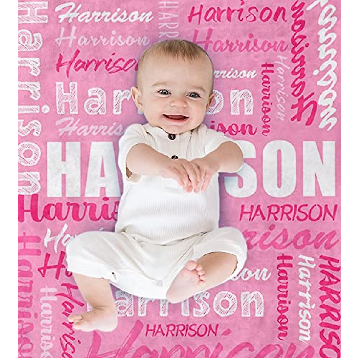 Yeahill Personalized Baby Blankets for Boys Girls, Custom Baby Blanket with Name Personalized Throw Blanket for Kids Baby Newborn, Personalized Baby Gift for Birthday Chrismas Halloween (30x40in)