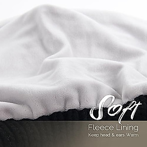 FURTALK Winter Hats for Women Fleece Lined Knit Beanie Hats Slouchy Warm Beanies Ski Skull Cap Black