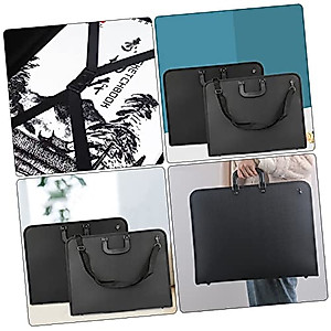 KONTONTY Carrying Artist Drawing Bag Art Folders Art Portfolio Bag Portable Artist Art Bag Handbag Inserts Organizer Handbags Art Storage Bag Art Drawing Bag Handle 600de Oxford Cloth Black