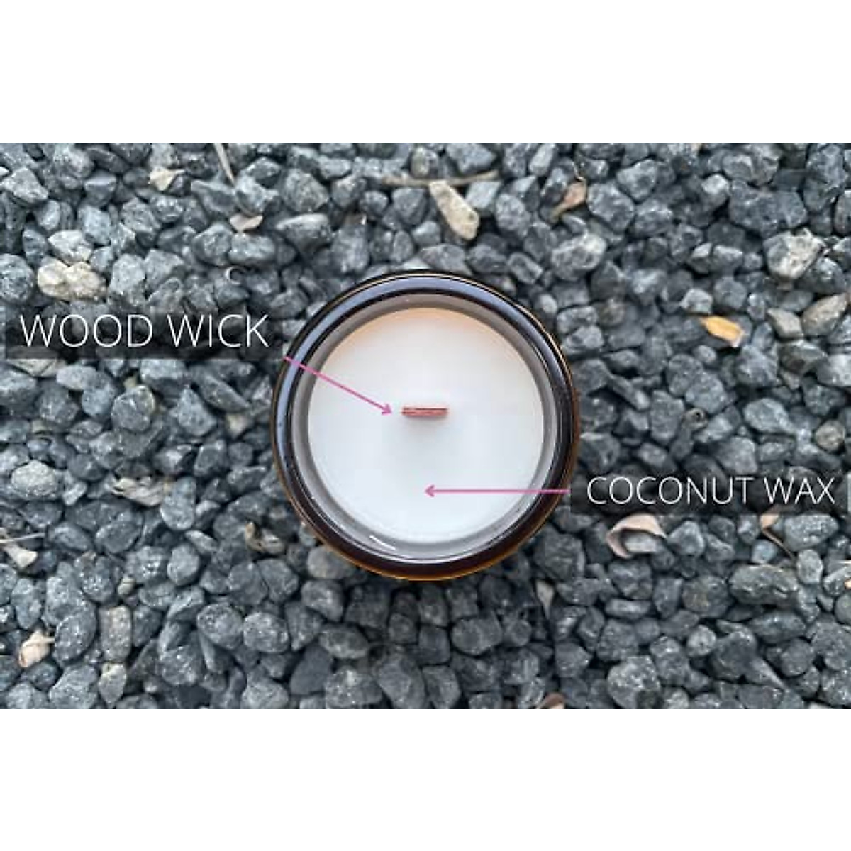 Coconut Wax Scented Candle - Wood Wick - Long Lasting - Smoke Free - Organic - The Clever Mammoth - (Vanilla Large)