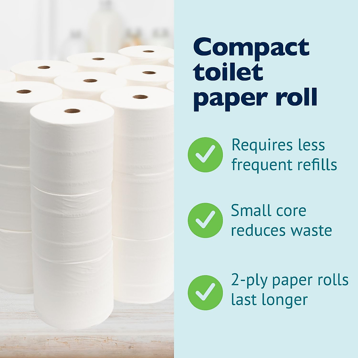 Morcon M1000 Compact Small Core Coreless Alternative, Premium Bath Tissue Roll, High Capacity Commercial Toilet Paper 2 Ply, Soft & Absorbent Tissue, 1000 Sheet Toilet Paper Per Roll, 36 Rolls