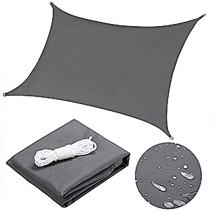 OYE HOYE Sun Shade Sail 7'x13' Gery Rectangle Patio Canopy, UV Block Waterproof Polyester Grey Shade tarp for Patio Awning Garden Shades Backyard Playground Lawn Sand Outdoor Activities