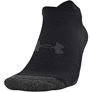 Under Armour Adult Performance Tech No Show Socks, Multipairs, Black (3-Pairs), Medium