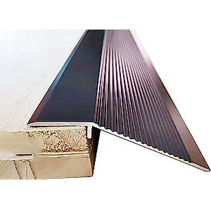Floor Transition Strip Door Kitchen Bedroom, Aluminum Alloy Transition Strip Threshold for Bathroom Doorways/Exterior Door, Carpet to Laminate Edging Trim Strip, Smooth Transition (Color : Black)