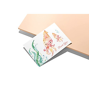 Twigs Paper - Baby Shower Thank You Cards - Ocean Themed Assorted Thank You Card Set - 24 Blank Cards With Envelopes - Eco Friendly Stationery - (5.5 x 4.25 Inch) - Made In USA