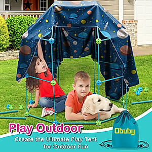 Kids Fort Building Kit 120 Pieces Construction STEM Toys for 5 6 7 8 9 10 11 12 Years Old Boys and Girls Ultimate Forts Builder Gift Build DIY Educational Learning Toy for Indoor & Outdoor