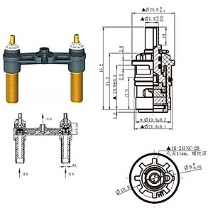 2103201 Ceramic Stem Disc Faucet Cartridge Replacement for Bathroom Tap (1 Pair Hot & Cold),2103201
