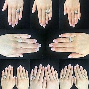 Beverly Hills Jewelers 3 Carat Total Weight Diamond Engagement Ring In 14 Karat White Gold Stunningly Hand Crafted By (8.5) Made in USA