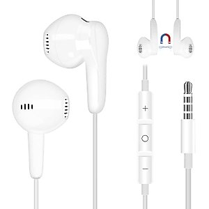 ANLINKSHINE 3.5mm Wired in-Ear Gaming Earphones, Headset with Microphone and Volume Control, Stereo Earbuds Compatible with Xbox Series X, Series S, Xbox One, PS5, PS4, Switch (White)