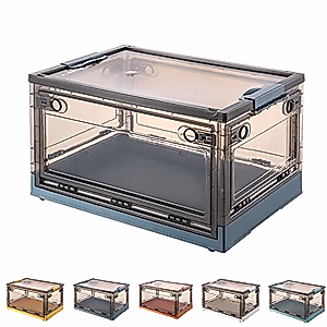 LELEBEAR Coazone Storage Boxes, 2023 New Coazone Folding Storage Boxes, Stackable Storage Bins with Lids, for Groceries, Toys, Books, Snacks Storage Case (Blue)