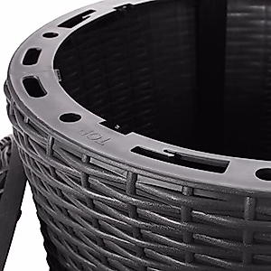 Christopher Knight Home Ishara Outdoor Faux Wicker Patio Table, Dark Gray