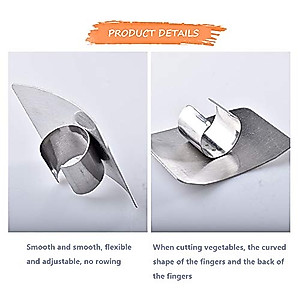4PCS Stainless Steel Finger Guard£¬Finger Protector Hand Guard Avoid Hurting£¬Safe Knives Guard Chop Safe Slice Kitchen Tool for Dicing and Slicing in Kitchens