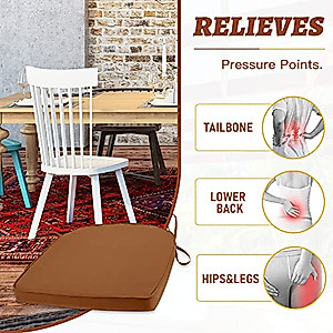 Focuprodu Set of 4 Pack Kitchen Chair Cushions.17x16 Inchs Soft Indoor/Outdoor Chair Cushions for Kitchen Dining Chairs,Office Chair,Removable and Replaceable Outdoor Seat Cushions. (Coffee)