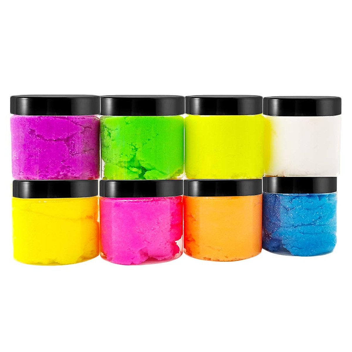 20 Pack 2 oz Clear Plastic Round Slime Containers,Empty Plastic Storage Jars with Black Lids,Refillable Storage Container for Slime,Cosmetic,Cream,Paint,Jewelry