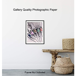 Surf Wall Decor - Vintage Retro Beach Wall Decor - Coastal Ocean Wall Art for Bathroom, Bedroom, Living Room, Beach House - Room Decor, Home Decorations or Gift for Women, Sea Lovers - 8x10 Poster