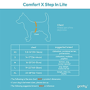 Gooby Comfort X Step in Lite Dog Harness - Choke Free, Escape Free with Light Breathable Mesh - Step in Dog Harness for Small and Medium Dogs - Quick Release Buckle, Metal D-Rings - Black, Large